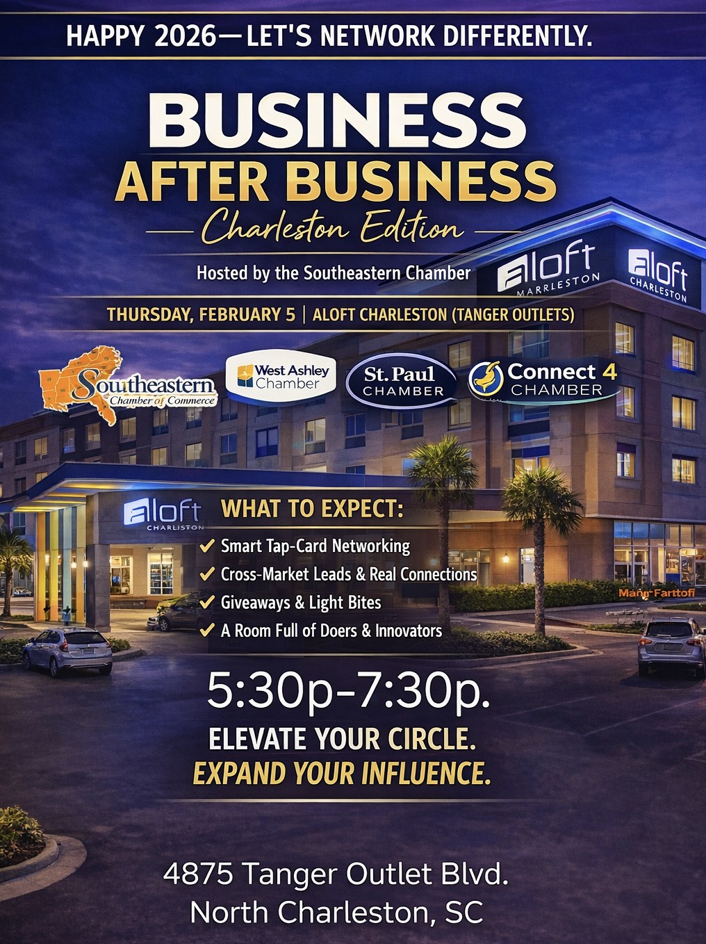 Business After Business a Networking Event Tickets | ALOFT Charleston ...